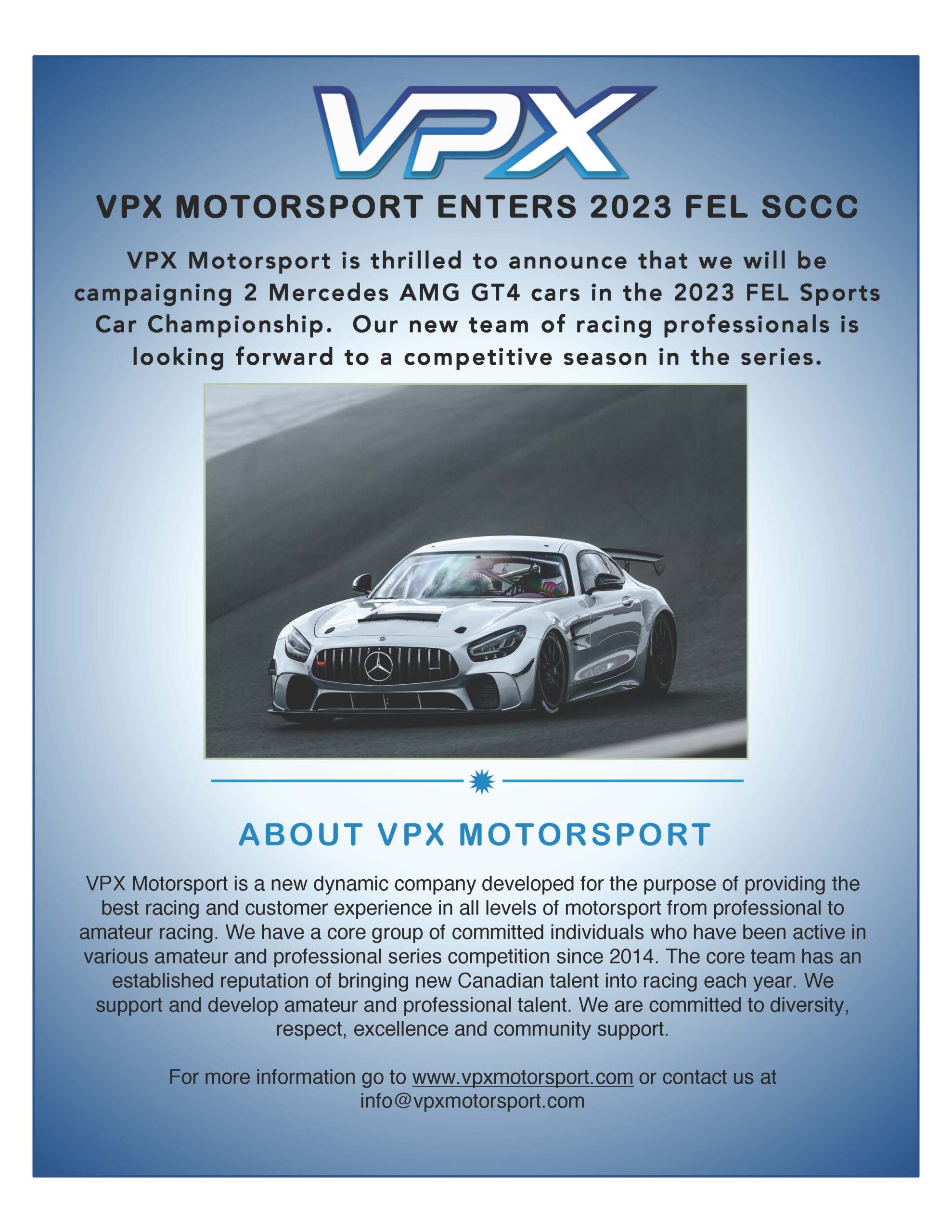 VPX Motorsport Enters 2023 FEL SCCC - VPX Motorsports